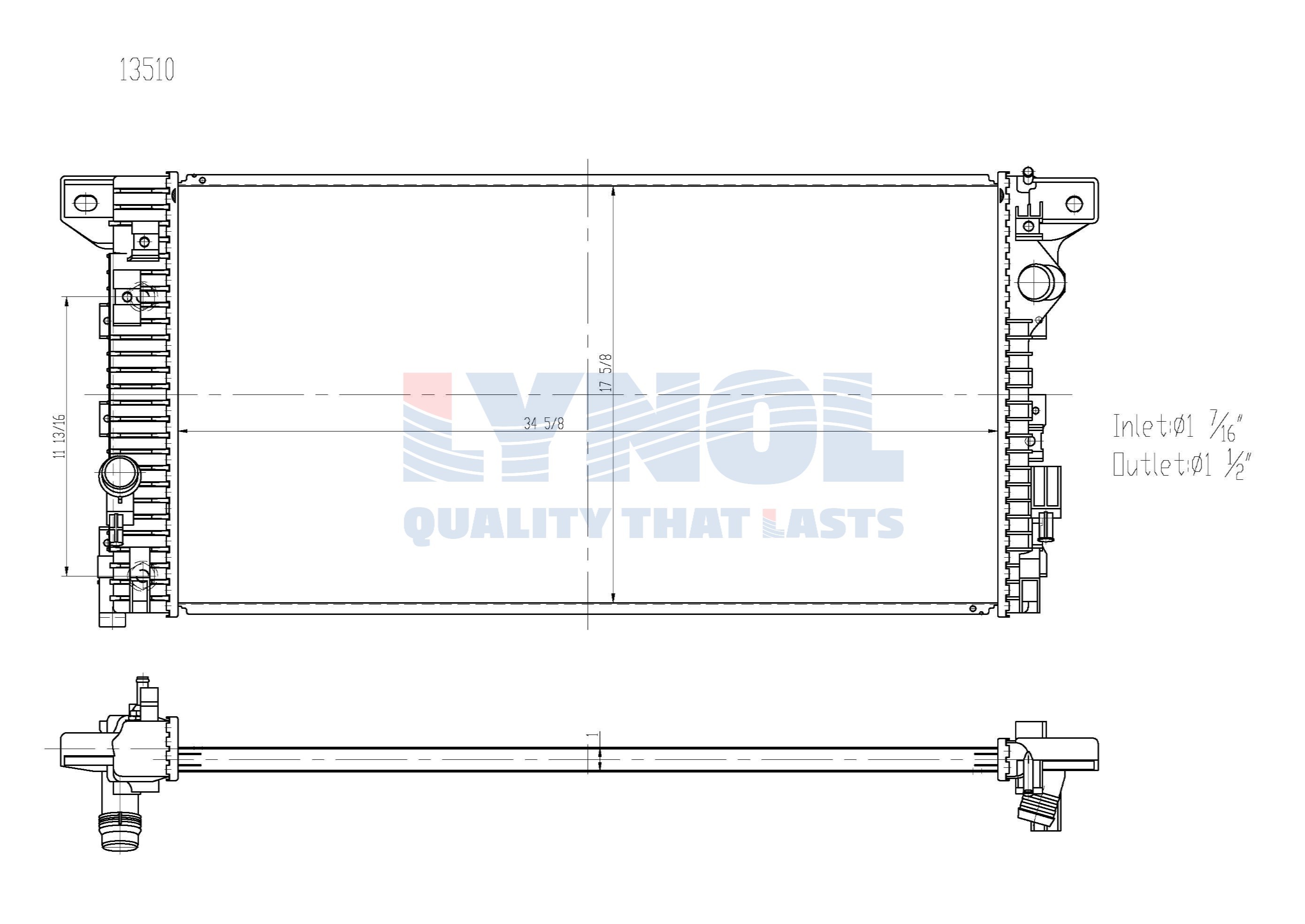 Lynol Truck Parts > Automotive Radiator > 13510 - Auto Radiator